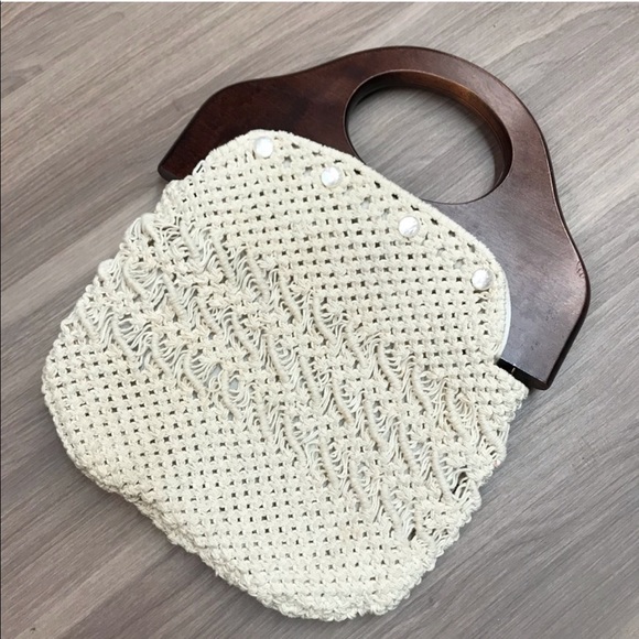 Bags | Delanthe Vintage Natural Macram Handle Bag | Poshmark